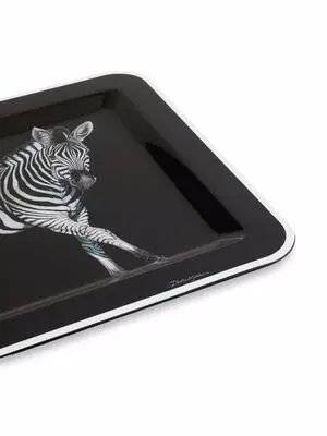 Dolce & Gabbana Medium Zebra-print Wood Tray