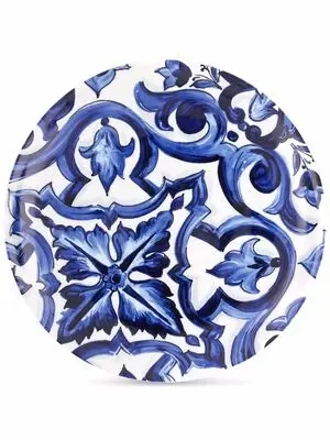 Dolce & Gabbana Blu Mediterraneo-print Porcelain Charger Plate - White
