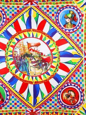 Dolce & Gabbana Medium Carretto-print Duchesse Cotton Cushion