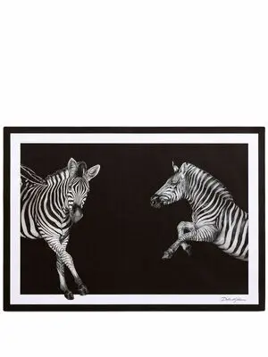 Dolce & Gabbana Zebra-print Paper Placemats - Black