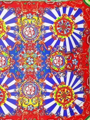 Dolce & Gabbana Medium Carretto-print Silk Cushion