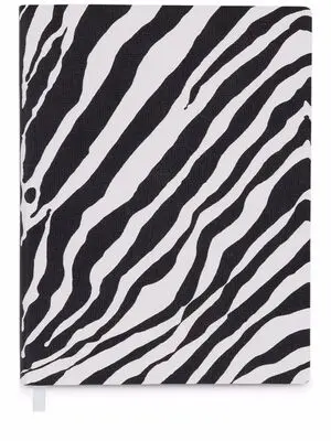 Dolce & Gabbana Large Zebra-print Leather Ruled Notebook - White