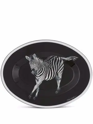 Dolce & Gabbana Zebra-print Wooden Tray - Black