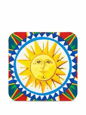 Dolce & Gabbana Carretto Siciliano Printed Paper Coasters - Blue