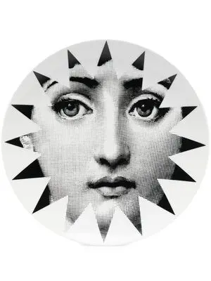 FORNASETTI Graphic Print Plate - White