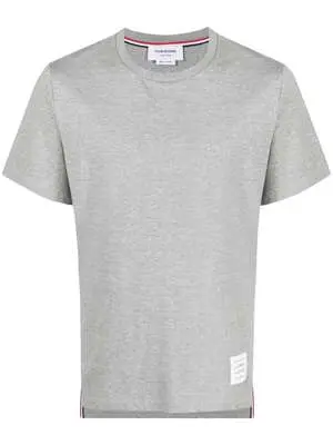 Thom Browne Logo-patch Short-sleeved T-shirt - Grey