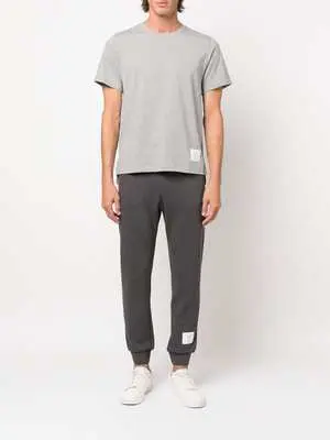 Thom Browne Logo-patch Short-sleeved T-shirt - Grey