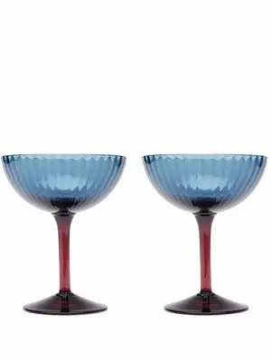 La DoubleJ Set Of 2 Champagne Cups - Blue