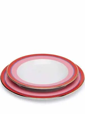 La DoubleJ Set Of 2 Soup And Dinner Plates - Pink