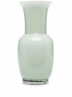 VENINI Opalino Glass Vase - Green