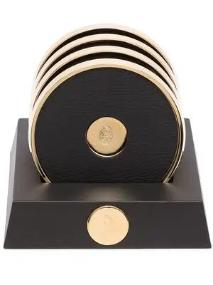 EL CASCO Pebbled-finish Coaster Set - Black