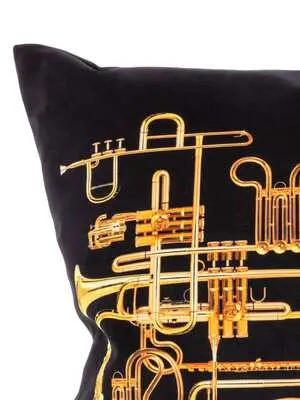SELETTI Trumpets Feather Cushion - Black