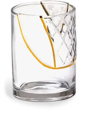 SELETTI Kintsubi-n'2 Tumbler Glass - White