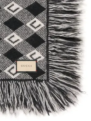 Gucci Logo-intarsia Checked Blanket