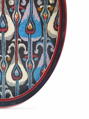 LES-OTTOMANS Ikat Hand-painted Oval Tray