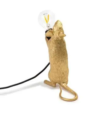 SELETTI Standing Mouse Lamp - Gold