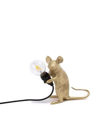 SELETTI Sitting Mouse Lamp - Gold