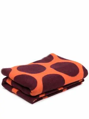 Colville Geometric Knit Blanket - Orange