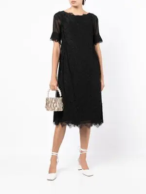 Shiatzy Chen Lace-design Midi Dress - Black