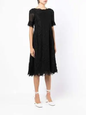 Shiatzy Chen Lace-design Midi Dress - Black