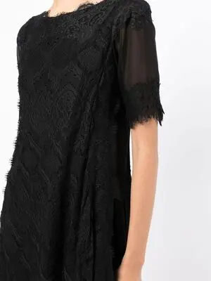 Shiatzy Chen Lace-design Midi Dress - Black