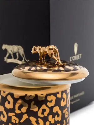 L'Objet Leopard Candle 10x11cm - Gold
