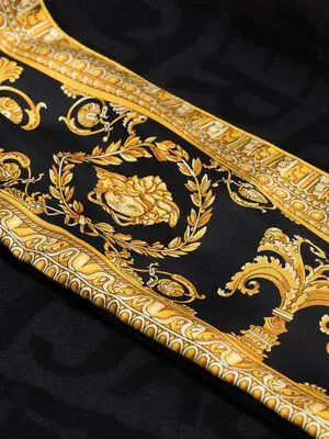 Versace Logo Pattern Baroque Blanket