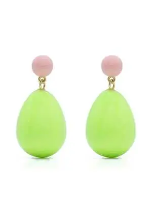 ESHVI Drop-design Earrings - Green