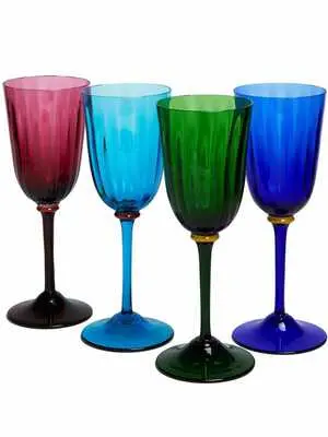 La DoubleJ Rainbow Set Of 4 Wine Glasses - Purple
