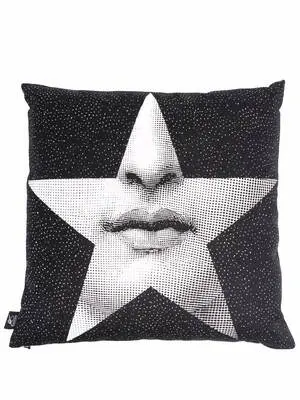 FORNASETTI Star Face Print Cushion - Black
