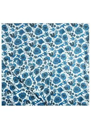 La DoubleJ Wildbird-print Linen Tablecloth - Blue