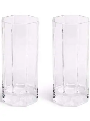 Versace Medusa Lumiere Long Drink Glasses - White