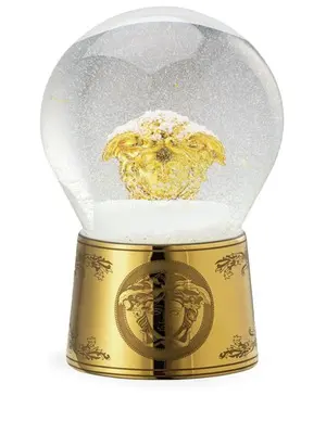 Versace Golden Medusa Glass Snow Globe White