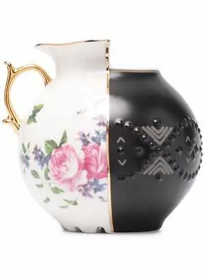 SELETTI Hybird Print Vase - Black