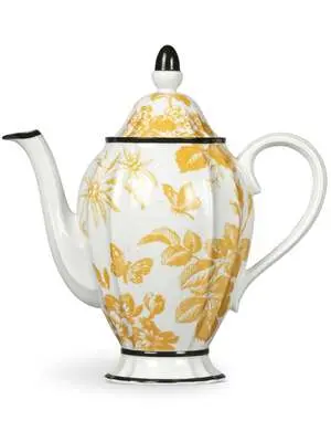 Gucci Botanical-print Coffee Pot - White