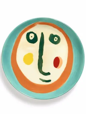 SERAX Feast Face 2 Abstract-print Plate - Blue