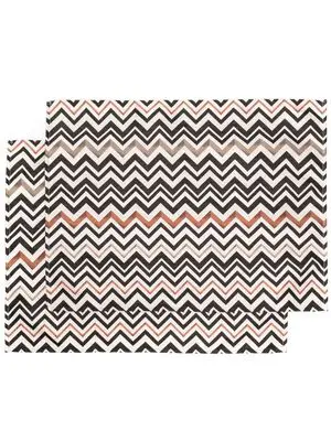 Missoni Striped Table Cloth Set Of 2 - Black