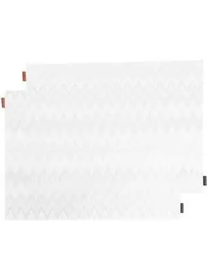 Missoni Diagonal Stripe-pattern Tablecloth - White