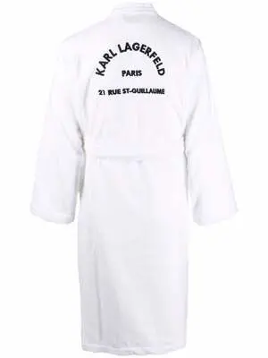 Karl Lagerfeld Logo-print Towelling Robe - White