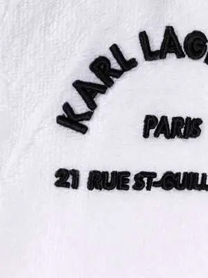 Karl Lagerfeld Logo-print Towelling Robe - White