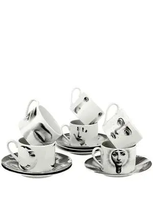 FORNASETTI Occhiolino 12-piece Tea Set - White
