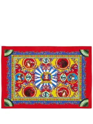 Dolce & Gabbana Carretto-print Placemat And Napkin Set - Multicolour