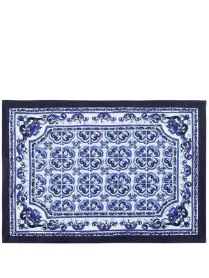 Dolce & Gabbana Blu Mediterraneo-print Placemat And Napkin Set - Blue