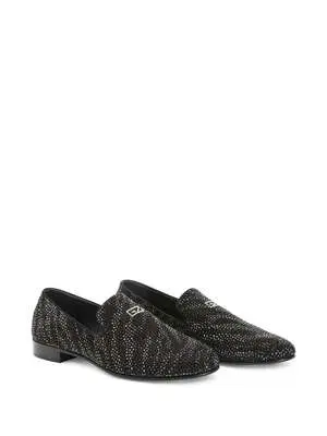 GIUSEPPE ZANOTTI Crystal-embellished Loafers - Black