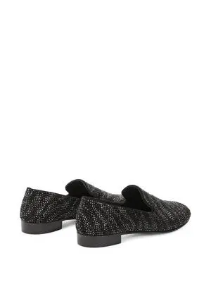 GIUSEPPE ZANOTTI Crystal-embellished Loafers - Black