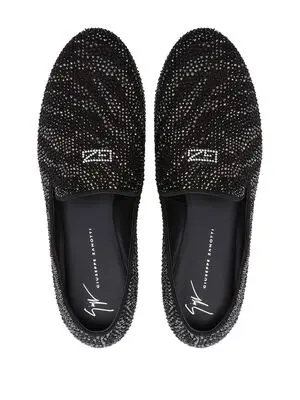 GIUSEPPE ZANOTTI Crystal-embellished Loafers - Black