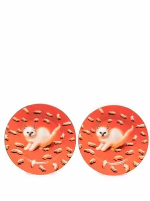 SELETTI Graphic-print Plate - Red
