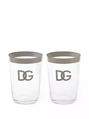 Dolce & Gabbana Logo-print Drinking Glasses - White