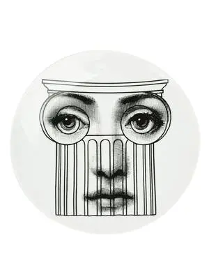 FORNASETTI Face Print Plate - Black