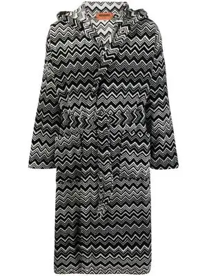 Missoni Zigzag-pattern Bath Robe - Black